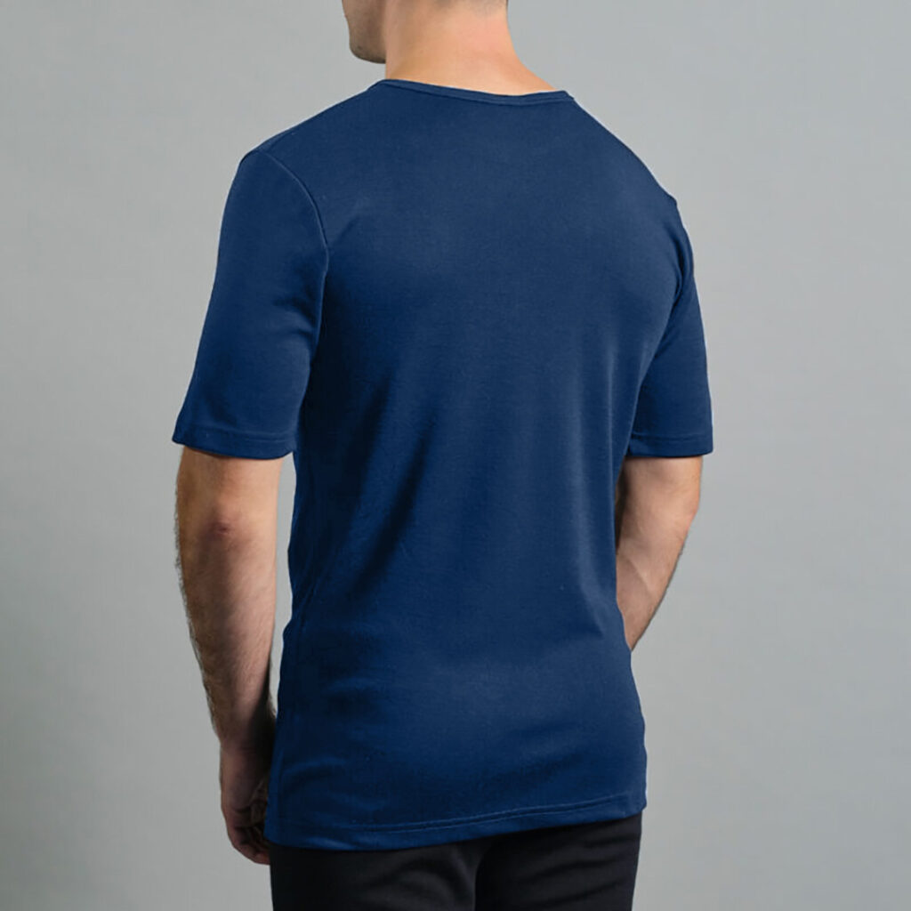 Merino Skins Lite – Men's Short Sleeve Merino T Shirt - Navy Blue