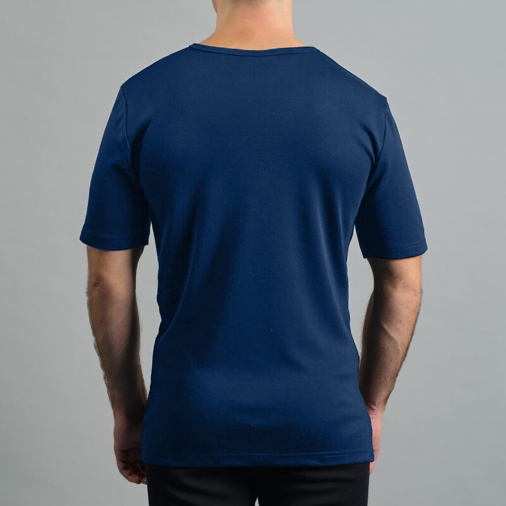 Merino Skins Lite – Men's Short Sleeve Merino T Shirt - Navy Blue