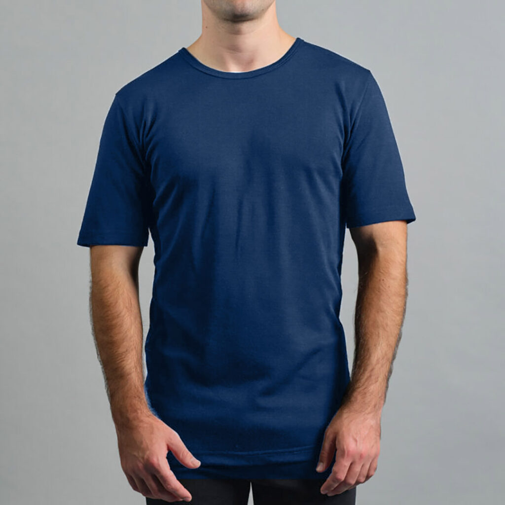 Merino Skins Lite – Men's Short Sleeve Merino T Shirt - Navy Blue